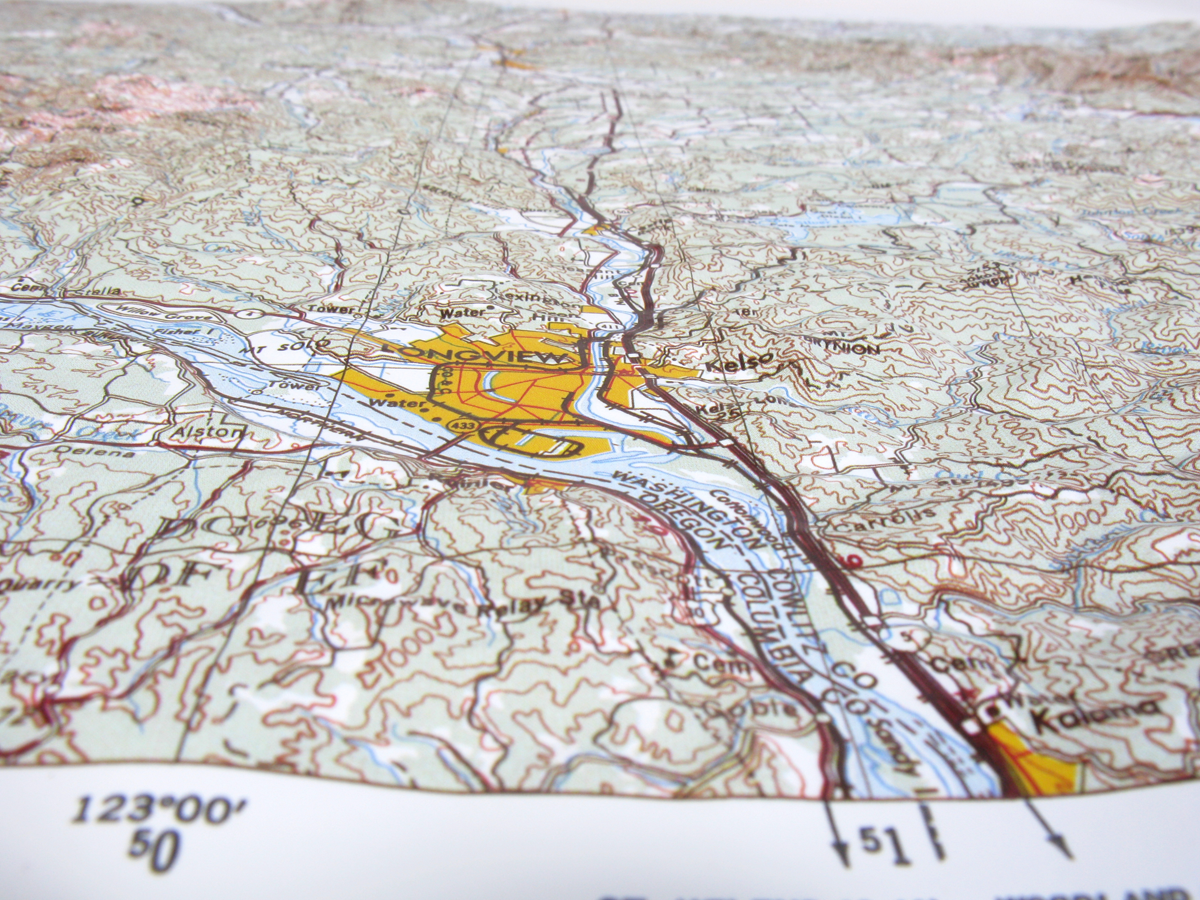 Hoquiam USGS Regional Raised Relief 3D map – RaisedRelief.com