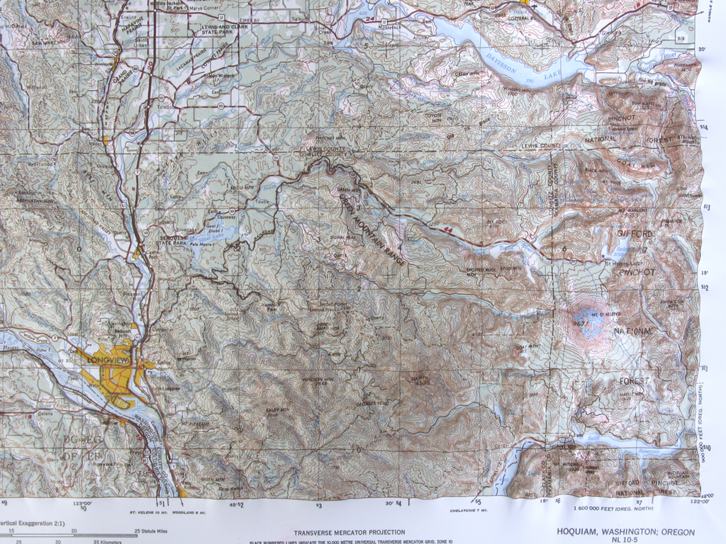 Hoquiam USGS Regional Raised Relief 3D map – RaisedRelief.com