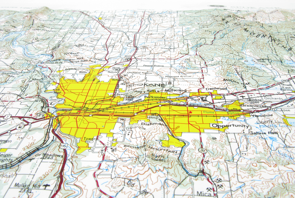 Spokane USGS Regional Raised Relief 3D map – RaisedRelief.com