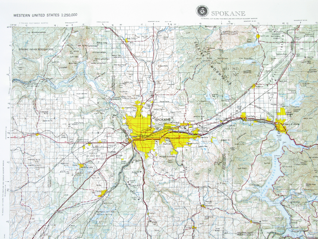 Spokane USGS Regional Raised Relief 3D map – RaisedRelief.com