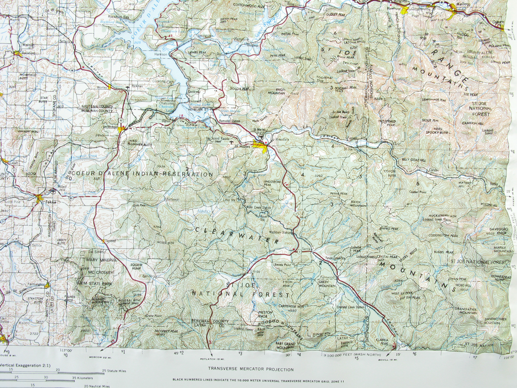 Spokane USGS Regional Raised Relief 3D map – RaisedRelief.com