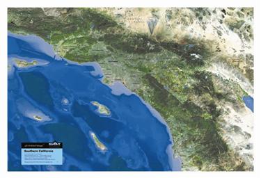 Southern California Satellite Image 3 Dimensional Raised Relief Map ...