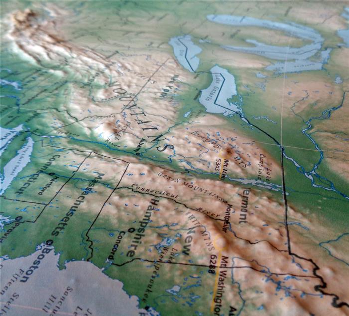 United States - Geophysical Three Dimensional 3D Raised Relief Map ...