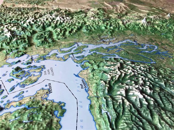 Washington State Three Dimensional 3D Raised Relief Map – RaisedRelief.com
