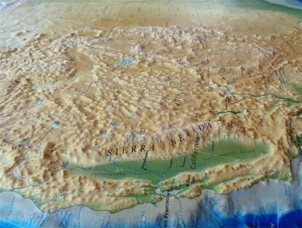 United States - Geophysical Three Dimensional 3D Raised Relief Map ...